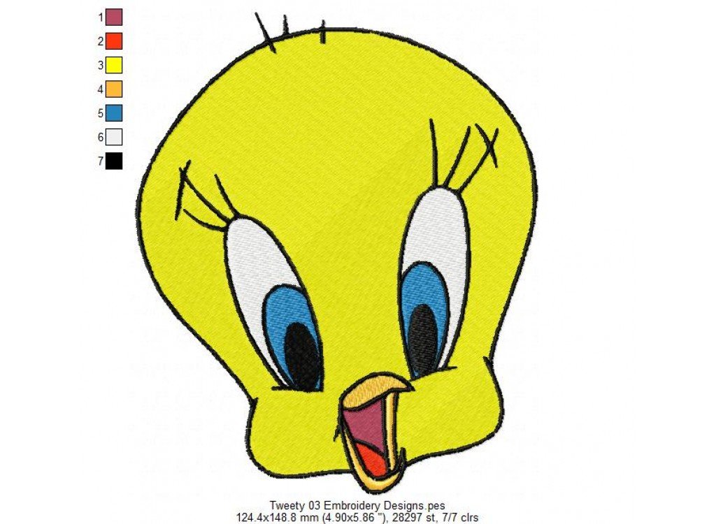 Tweety 03 Embroidery Designs